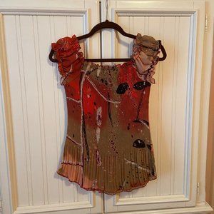 Jaipur | Tops | Mixed Pattern Ruffle Blouse Multicolor | Poshmark